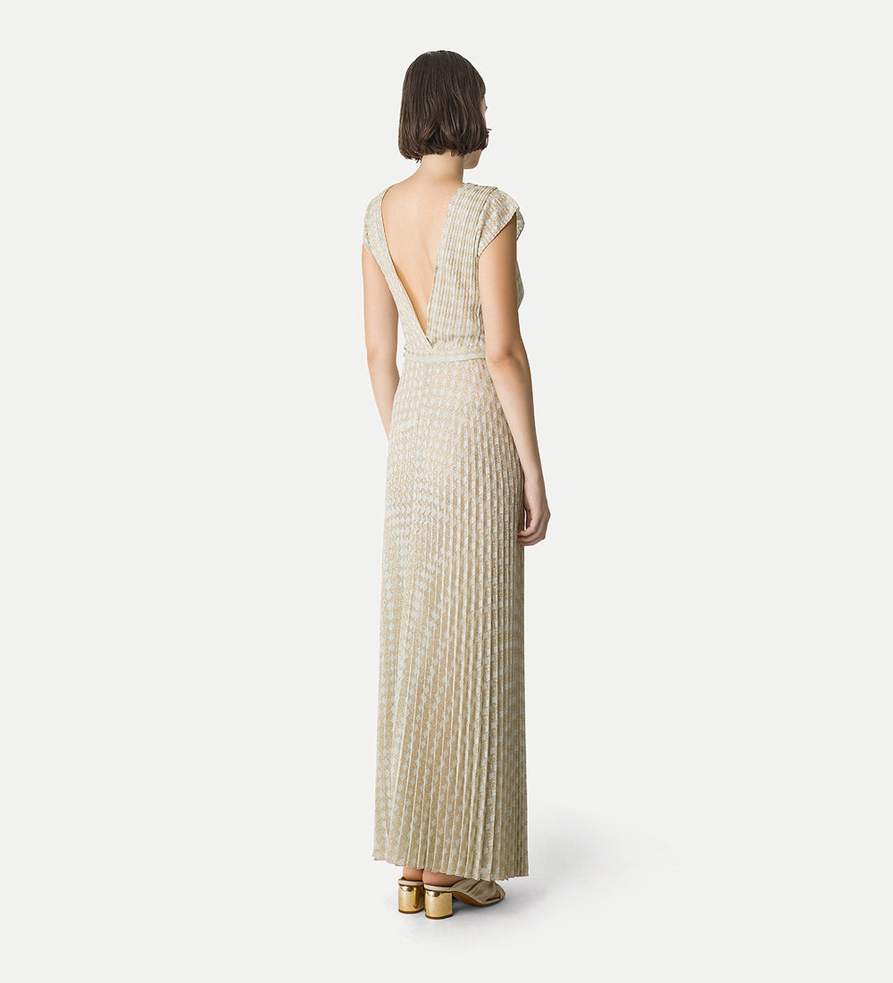 pleated dress in diamond jersey lattementa | forte_forte
